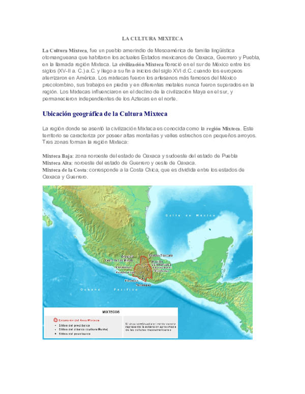 (DOC) LA CULTURA MIXTECA
