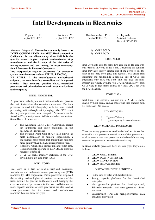 (PDF) IJERT-Intel Developments in Electronics | IJERT Journal - Academia.edu