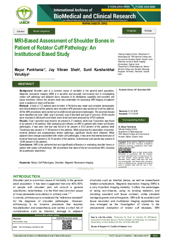(PDF) MRI-Based Assessment of Shoulder Bones in Patient of Rotator Cuff ...