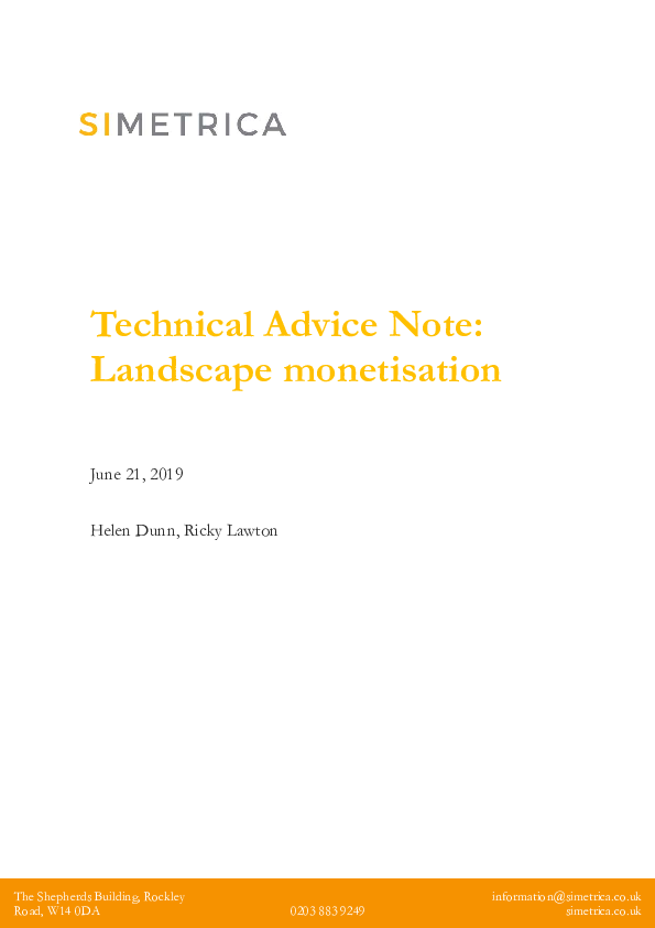 (PDF) DfT Technical advice note landscape monetisation