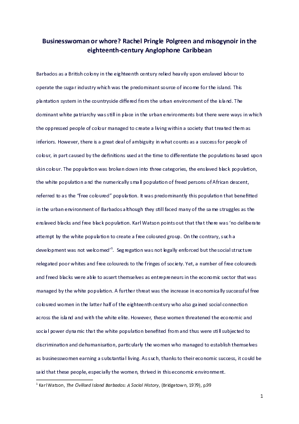 (DOC) Businesswoman or whore? Rachel Pringle Polgreen and misogynoir in ...