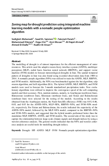 (PDF) Zoning map for drought prediction using integrated machine learning models with a nomadic ...