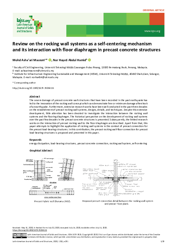 (PDF) Review on the rocking wall systems as a self-centering mechanism ...