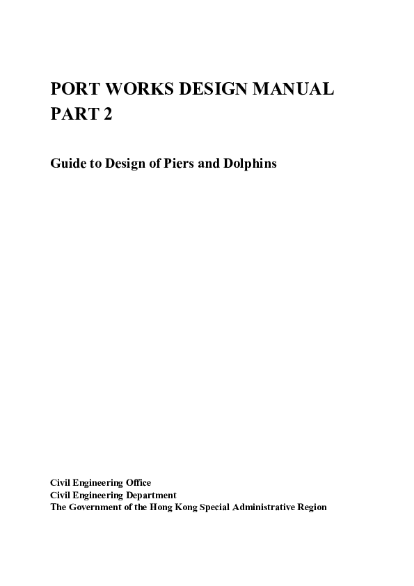 (PDF) PORT WORKS DESIGN MANUAL PART 2 Guide to Design of Piers and ...