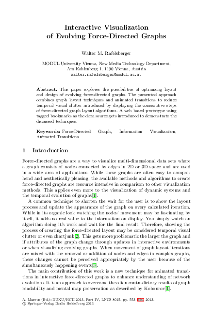 Pdf Interactive Visualization Of Evolving Force Directed Graphs