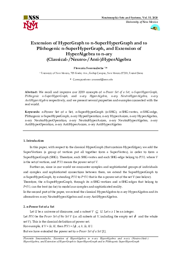 (PDF) Introduction to Neutrosophic Restricted SuperHyperGraphs and Neutrosophic Restricted ...