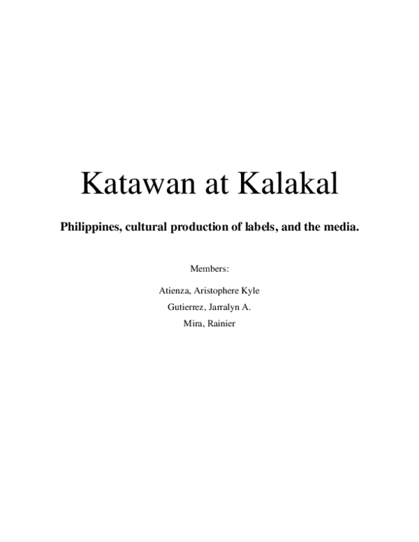 (PDF) Katawan at Kalakal