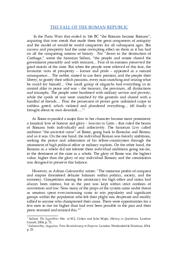 (DOC) THE FALL OF THE ROMAN REPUBLIC
