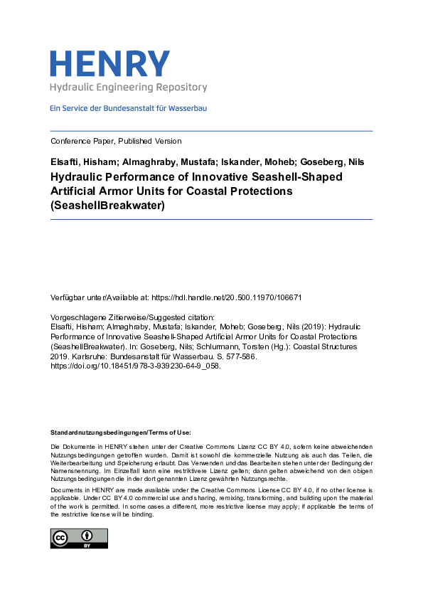 (PDF) Hydraulic Performance of Innovative Seashell-Shaped Artificial ...