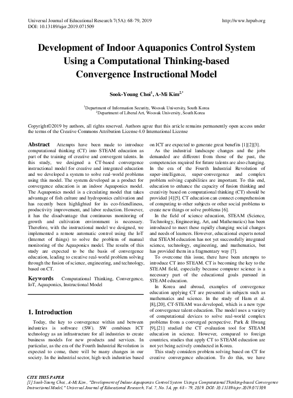 (PDF) Development of Indoor Aquaponics Control System Using a ...