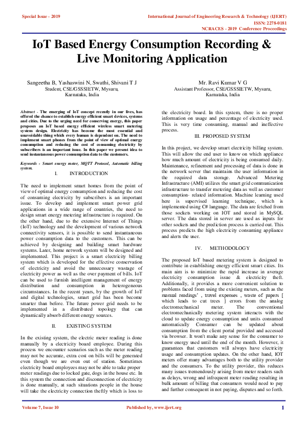 (PDF) IJERT-IoT Based Energy Consumption Recording & Live Monitoring Application