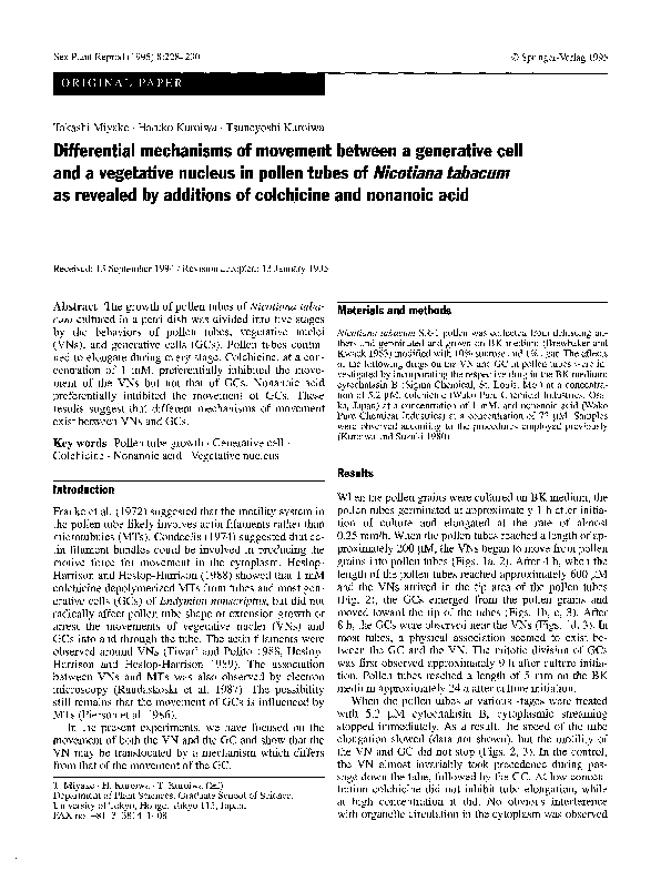 (PDF) Differential mechanisms of movement between a generative cell and ...
