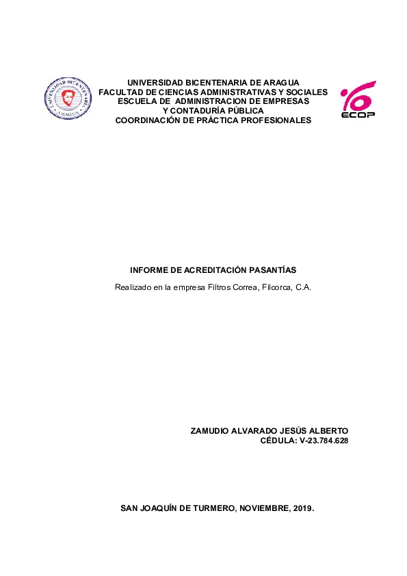 (DOC) UNIVERSIDAD BICENTENARIA DE ARAGUA FACULTAD DE CIENCIAS ...
