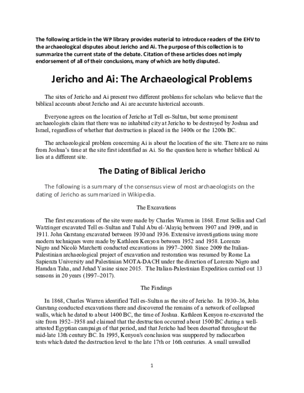 (PDF) Jericho and Ai
