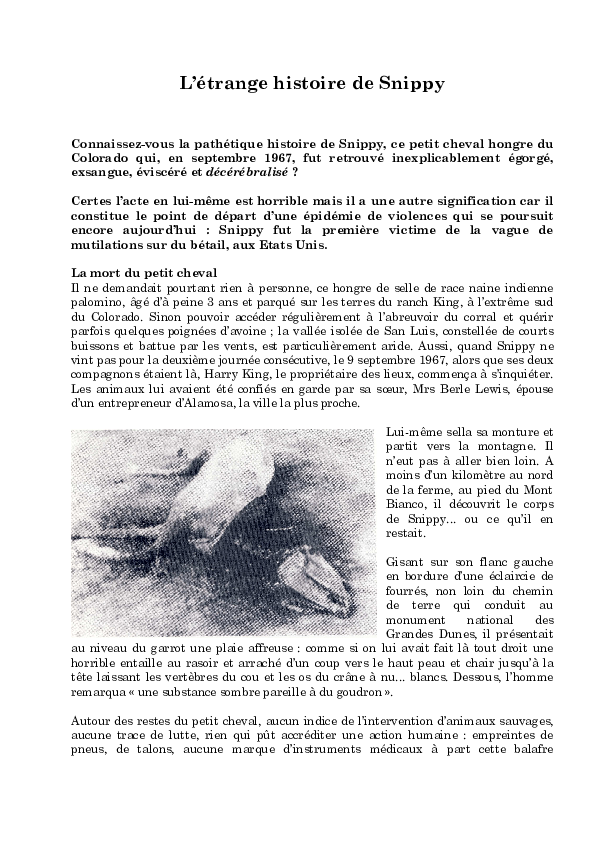 (PDF) L'étrange histoire de Snippy