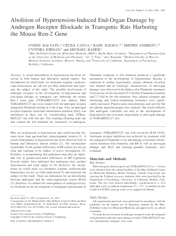 (PDF) Abolition of Hypertension-Induced End-Organ Damage by Androgen ...