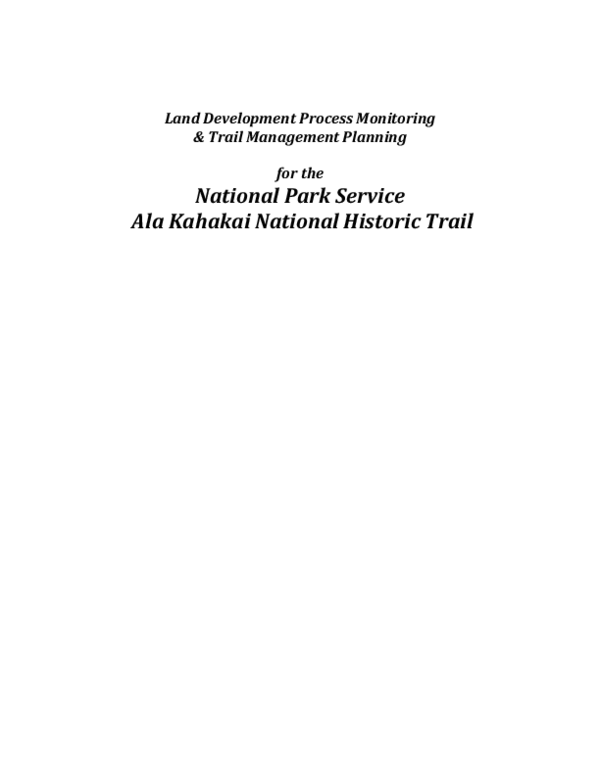 (PDF) Land Development Process Monitoring & Trail Management Planning ...