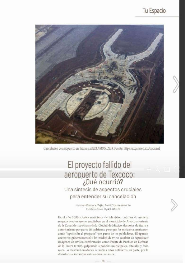 (PDF) El Proyecto fallido del Aeropuerto de Texcoco ¿Qué ocurrió?