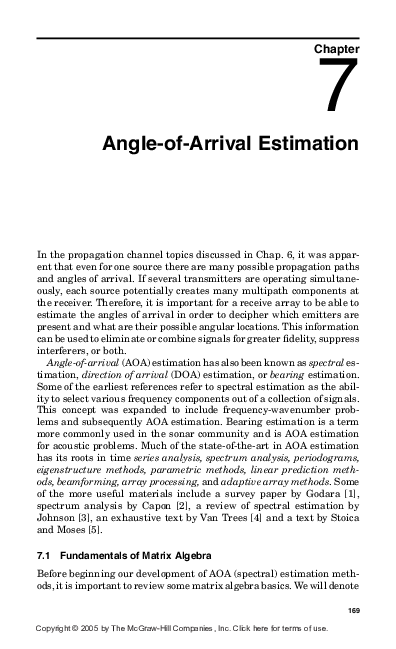 Pdf Angle Of Arrival Estimation