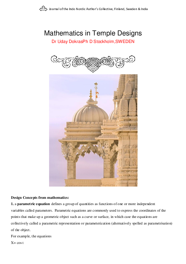 (PDF) Mathematics in Temple Designs