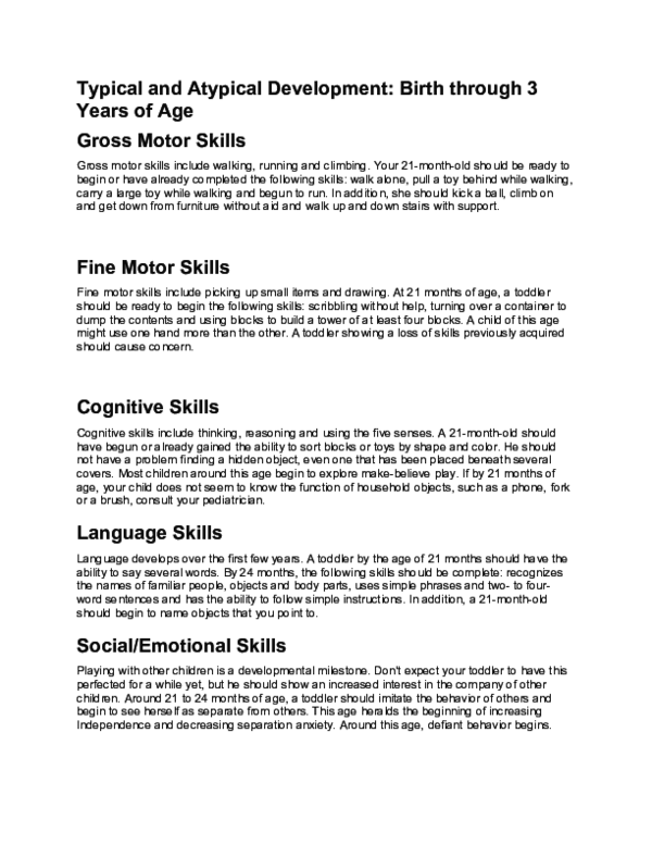 (DOC) Typical and Atypical Development: Birth through 3 Years of Age ...
