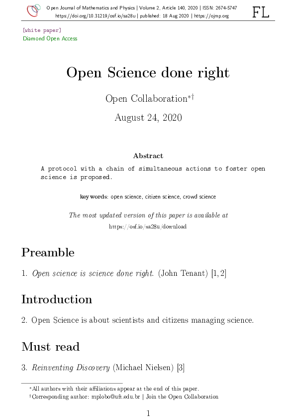 (PDF) Open Science done right
