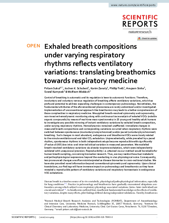 (PDF) Exhaled breath compositions under varying respiratory rhythms ...
