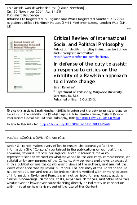 (PDF) In Defense of the Duty to Assist: A Response to Critics on the ...