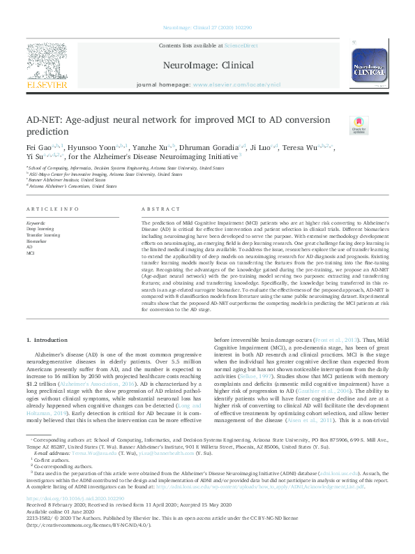 Pdf Ad Net Age Adjust Neural Network For Improved Mci To Ad Conversion Prediction For The