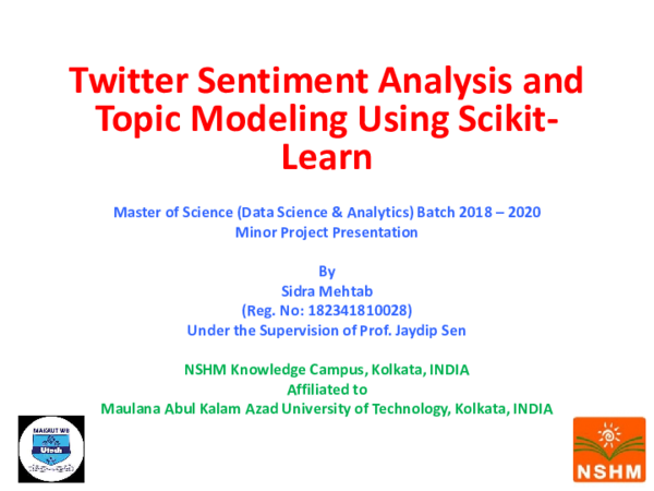 Pdf Twitter Sentiment Analysis And Topic Modeling Using Scikit Learn 1102