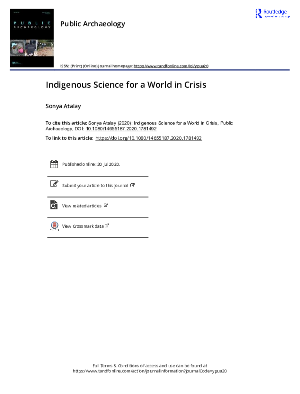 (PDF) Indigenous Science for a World in Crisis