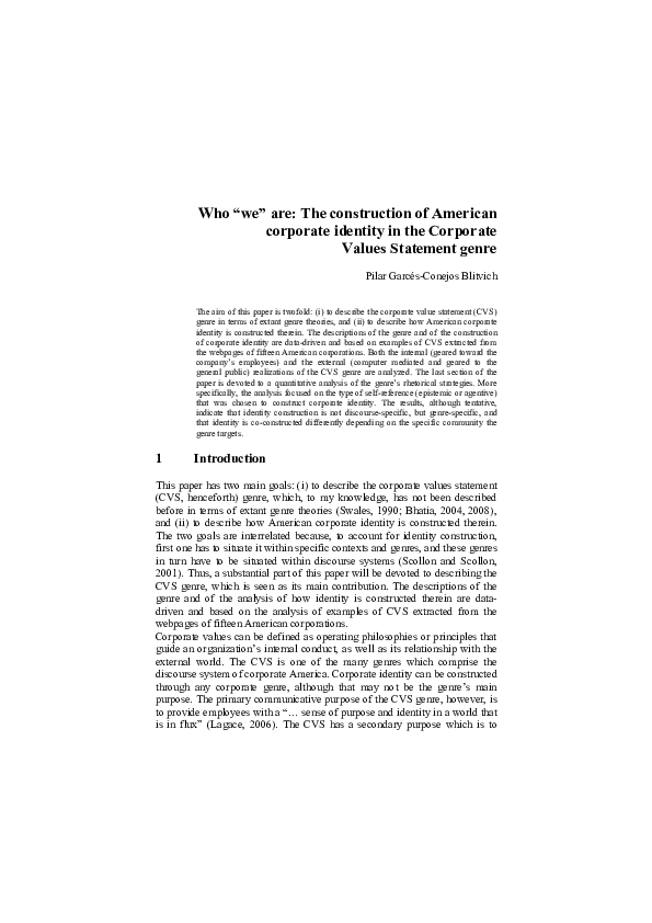 (PDF) Who "we" are: The construction of American corporate identity in ...