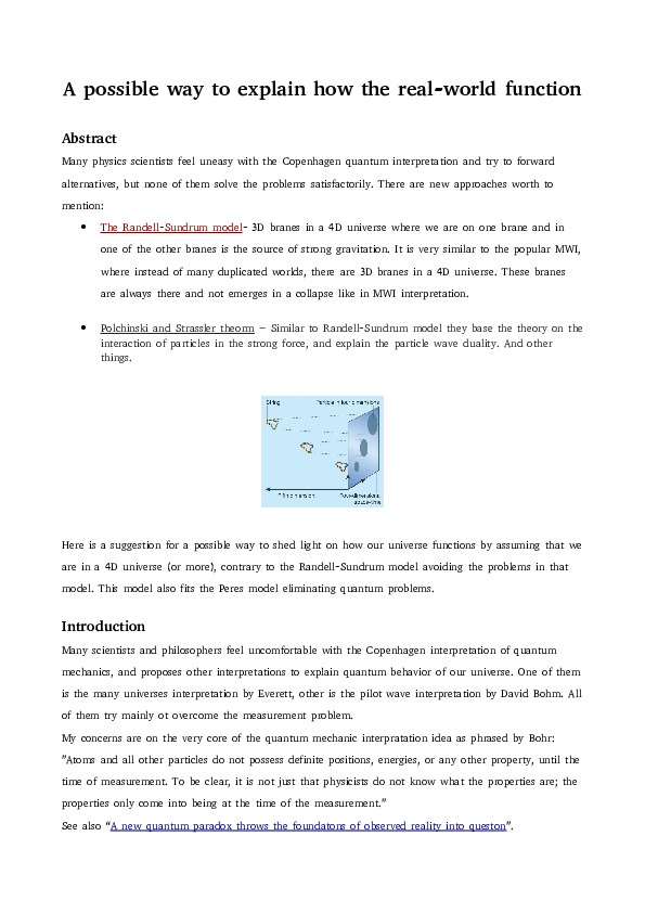 (PDF) A possible way to explain how the real-world function.