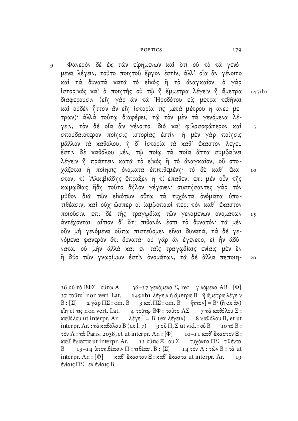 (PDF) Aristotele Poetica cap. 9 e 23 ed. Taran Gutas