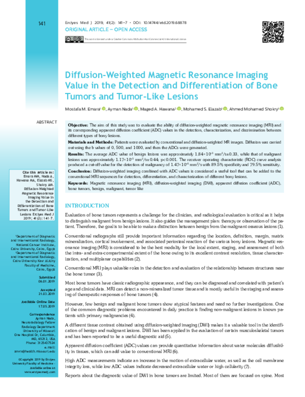 (PDF) Emara MM, Nada A, Hawana MA, Elazab MS, Shokry AM. Diffusion ...