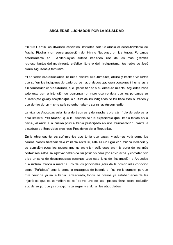 (DOC) ARGUEDAS LUCHADOR POR LA IGUALDAD | Alexander Castillo - Academia.edu