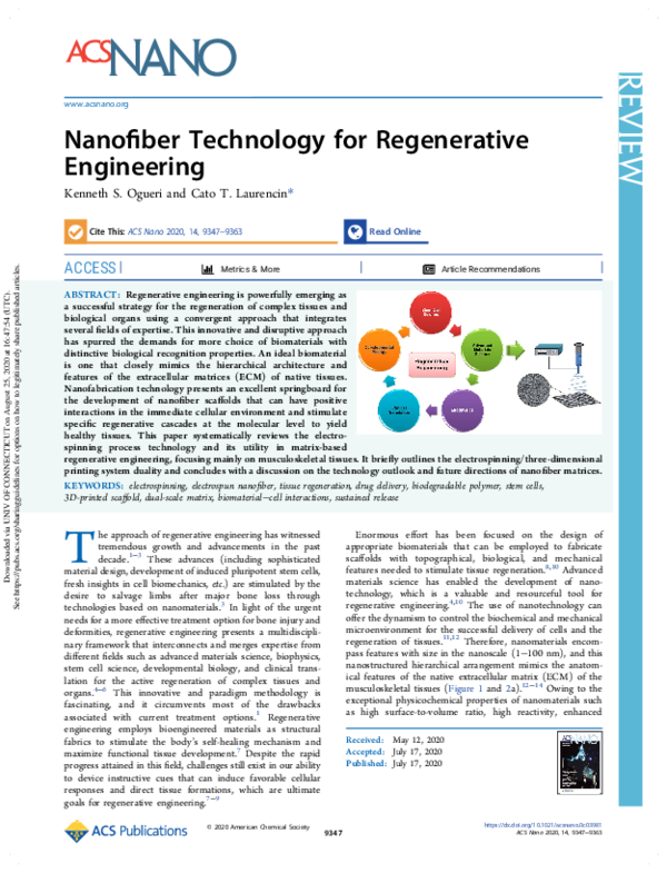 (PDF) Nanofiber Technology for Regenerative Engineering