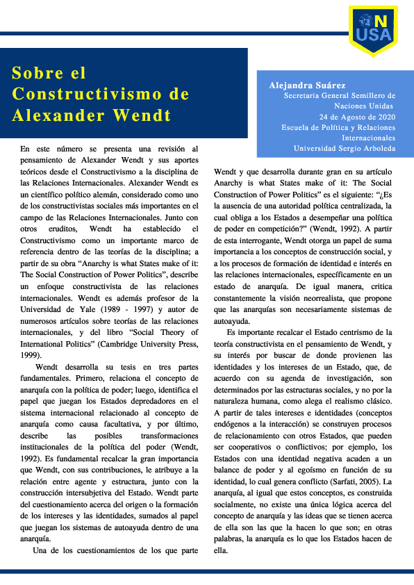 (PDF) Sobre el constructivismo de Alexander Wendt
