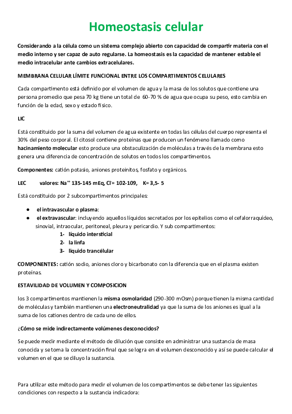 (DOC) Homeostasis celular