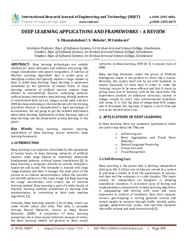 Irjet Deep Learning Techniques For Object Detection P
