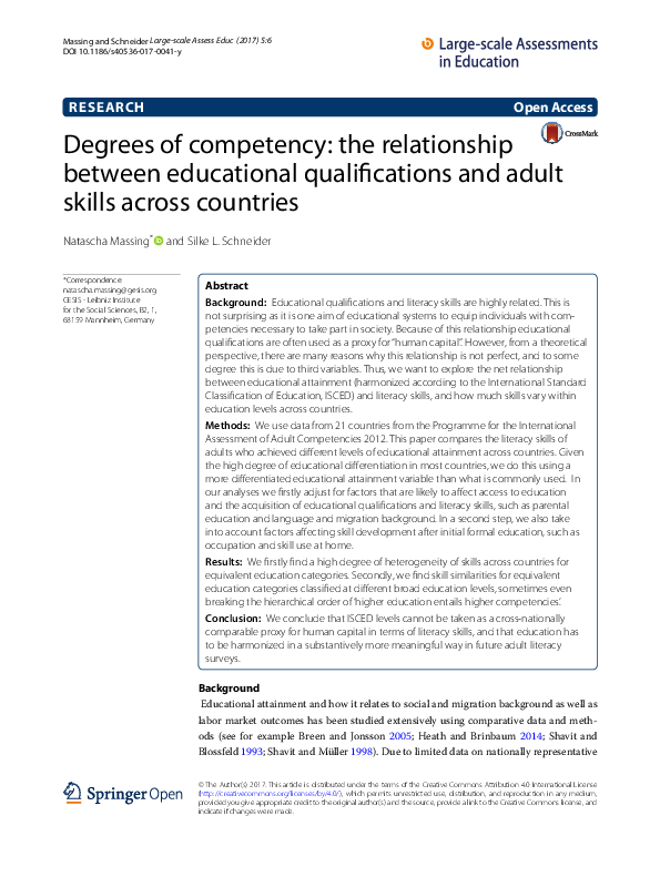 (PDF) Degrees of competency: the relationship between educational ...