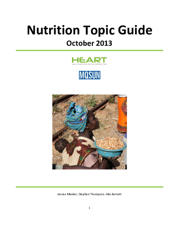 (PDF) Nutrition Topic Guide