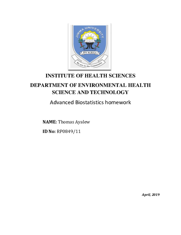 (PDF) Advanced Biostatistics homework