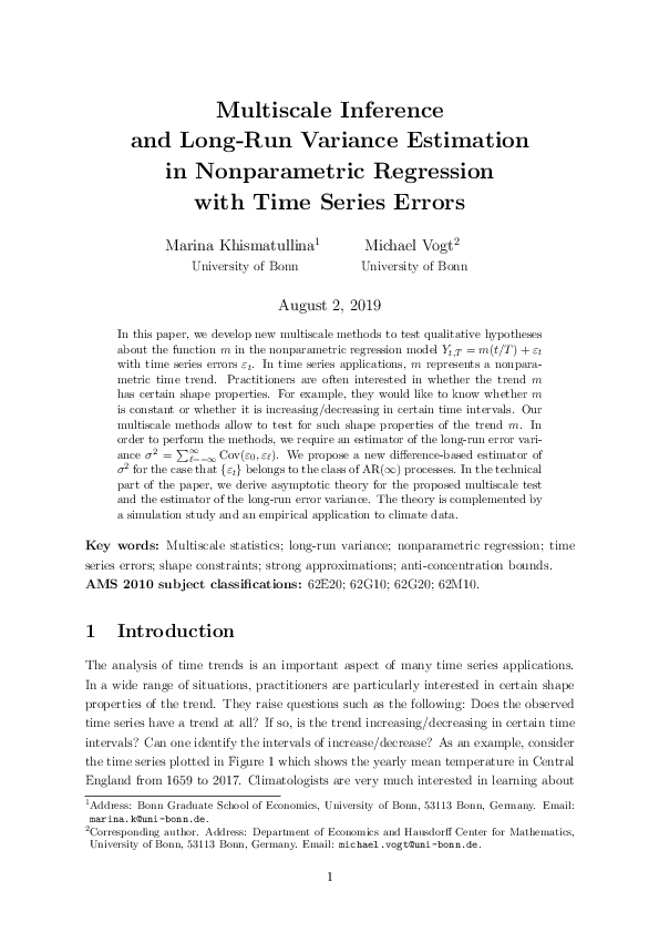 (PDF) Multiscale Inference and Long-Run Variance Estimation in Nonparametric Regression with ...