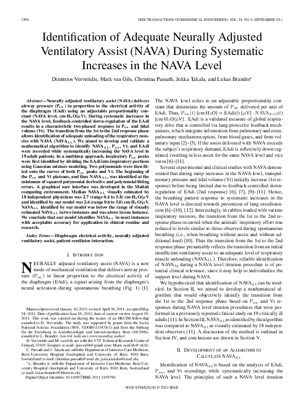 (PDF) Identification of Adequate Neurally Adjusted Ventilatory Assist ...