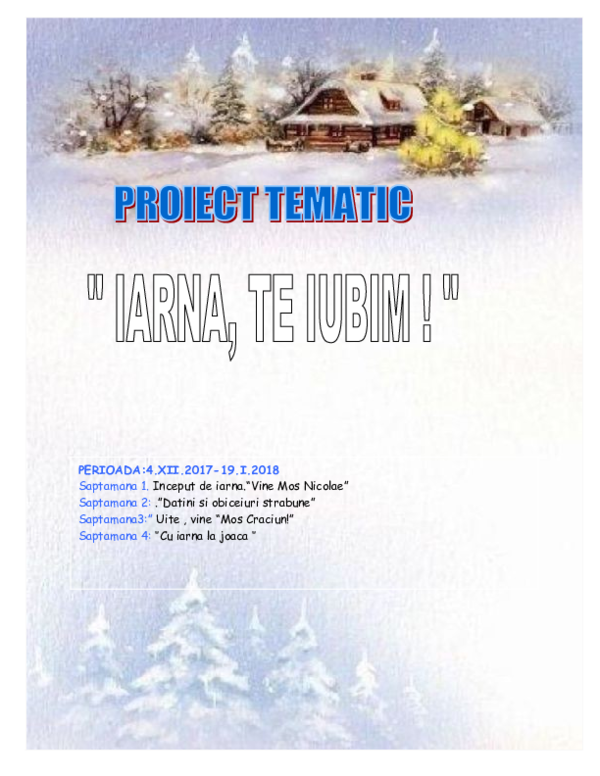 (DOC) Proiect tematic iarna