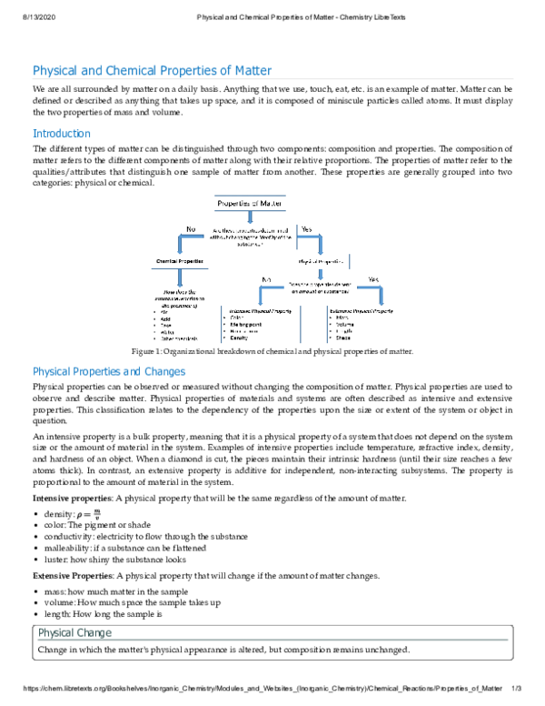 (PDF) Physical and Chemical Properties of Matter