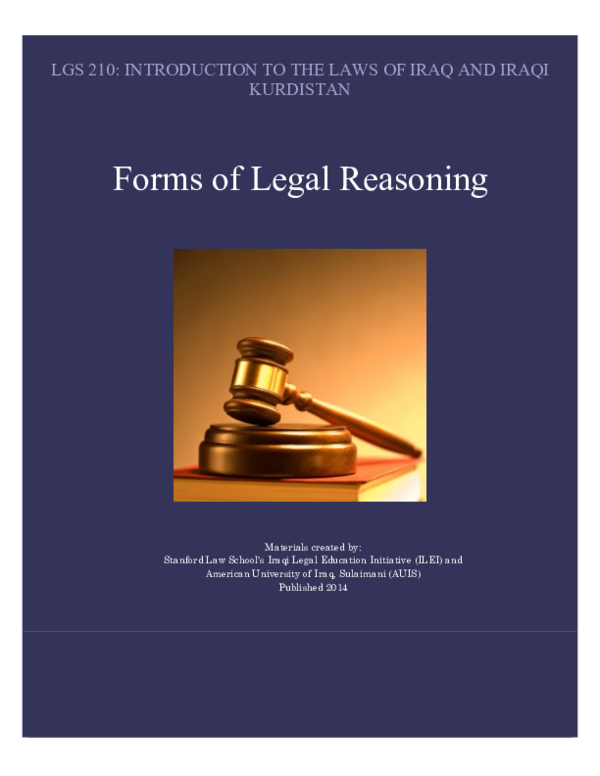 (PDF) Forms of Legal Reasoning