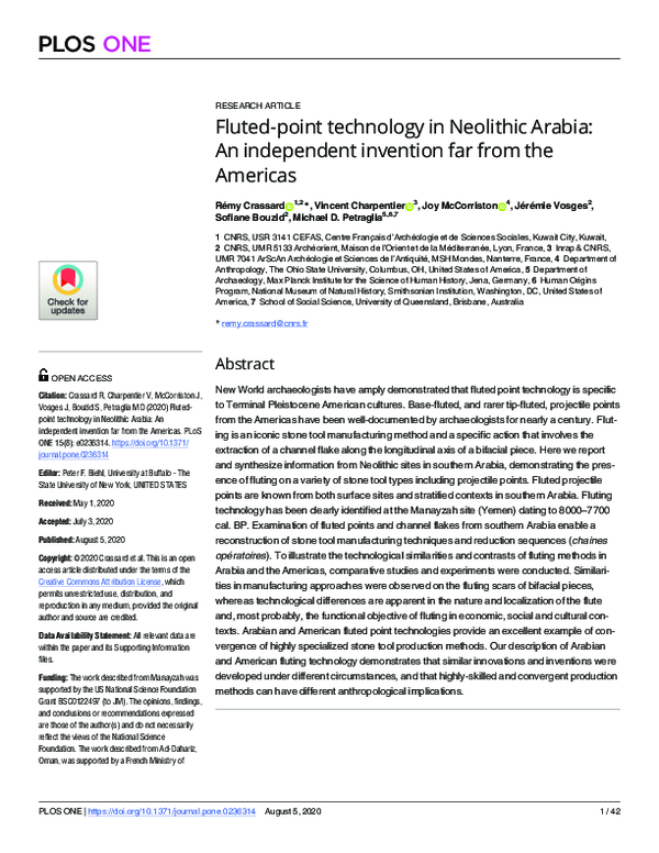 (PDF) Fluted-point technology in Neolithic Arabia: An independent ...