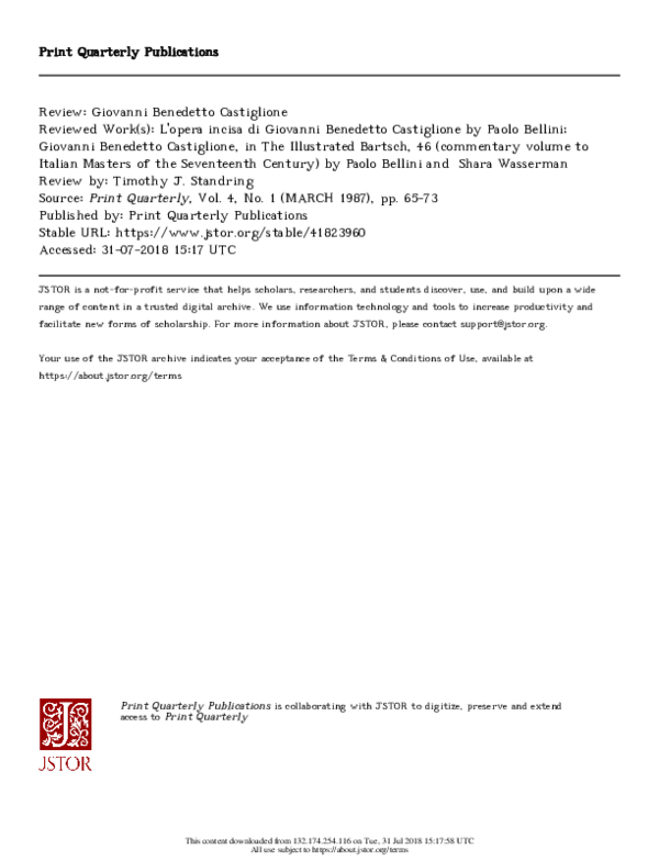 (PDF) Standring review of Bellini Print Quarterly